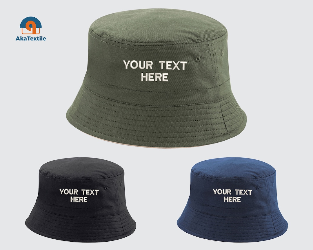 Personalised Bucket Hat Custom Embroidered Text Reversible - Etsy