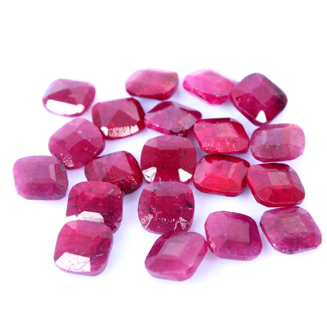 Square Shape 100% Natural Ruby Red Faceted Gemstones Opaque | Etsy