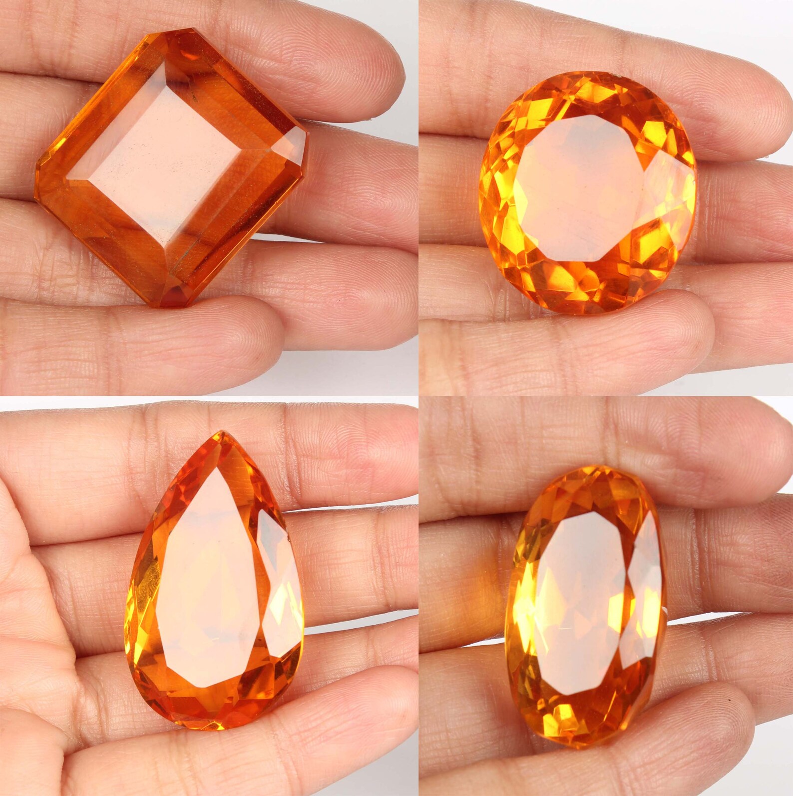 Yellow Citrine Translucent Gemstone Faceted Oval Square Drop | Etsy