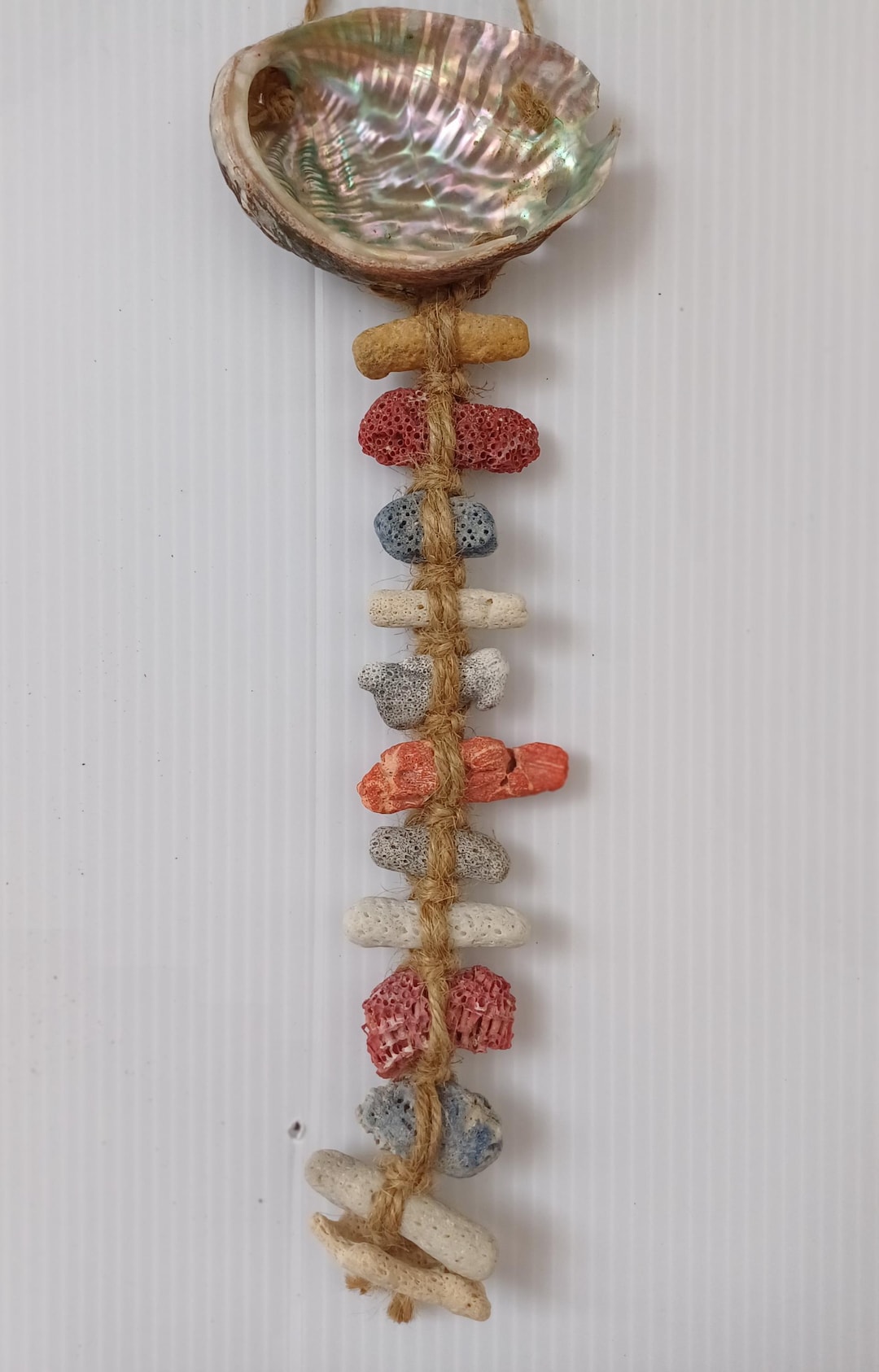 Coral Garland,abalone Shell,wall Decoration, Hanging Mobile, Beach ...