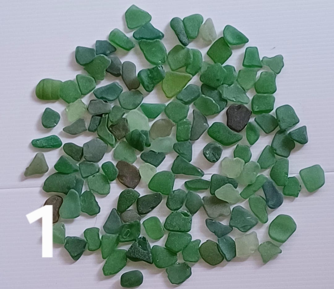 Green Sea Glass, Craft Material, Beach Decor, Nautical Art - Etsy