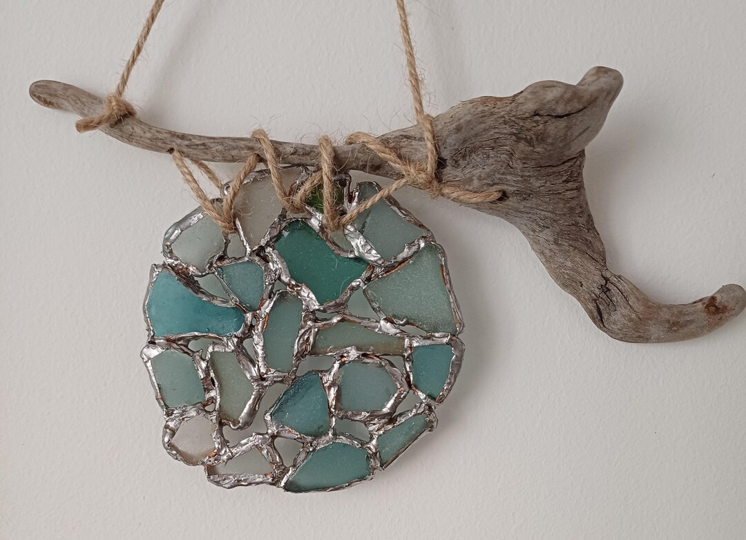 Little Round Sea Glass, Stained Glass Suncatcher, Lightcatcher, Wall ...