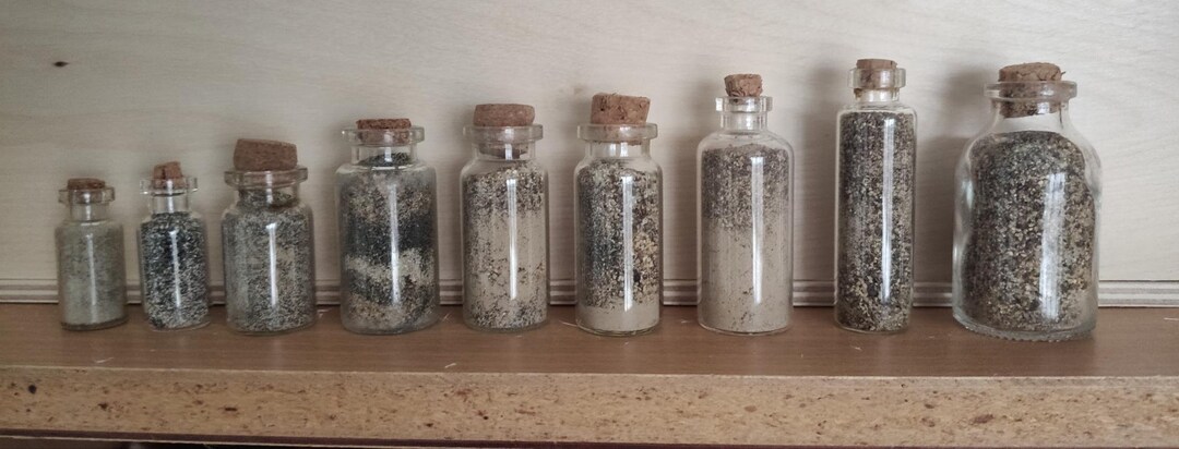 9 Sea Washed Medicine Vials, Sand From Different Beaches,beach House ...