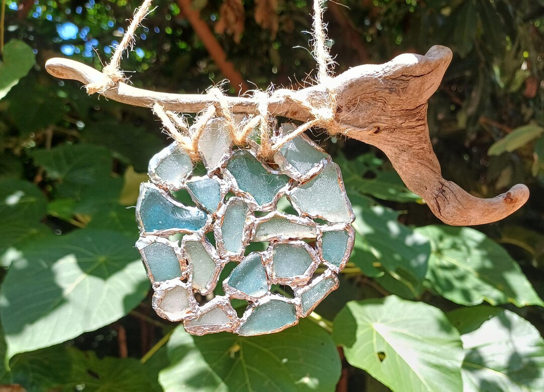 Little Round Sea Glass, Stained Glass Suncatcher, Lightcatcher, Wall ...