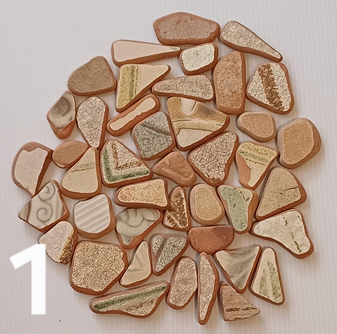 Sea Washed Ceramic Tiles, Mosaic Supplies, Fish Tank Decor, Nautical ...
