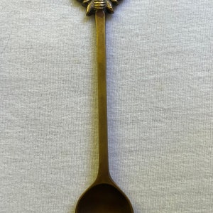 Bee Design Spoon Rest With Custom Designed Brass Spoon. Cream Colored ...