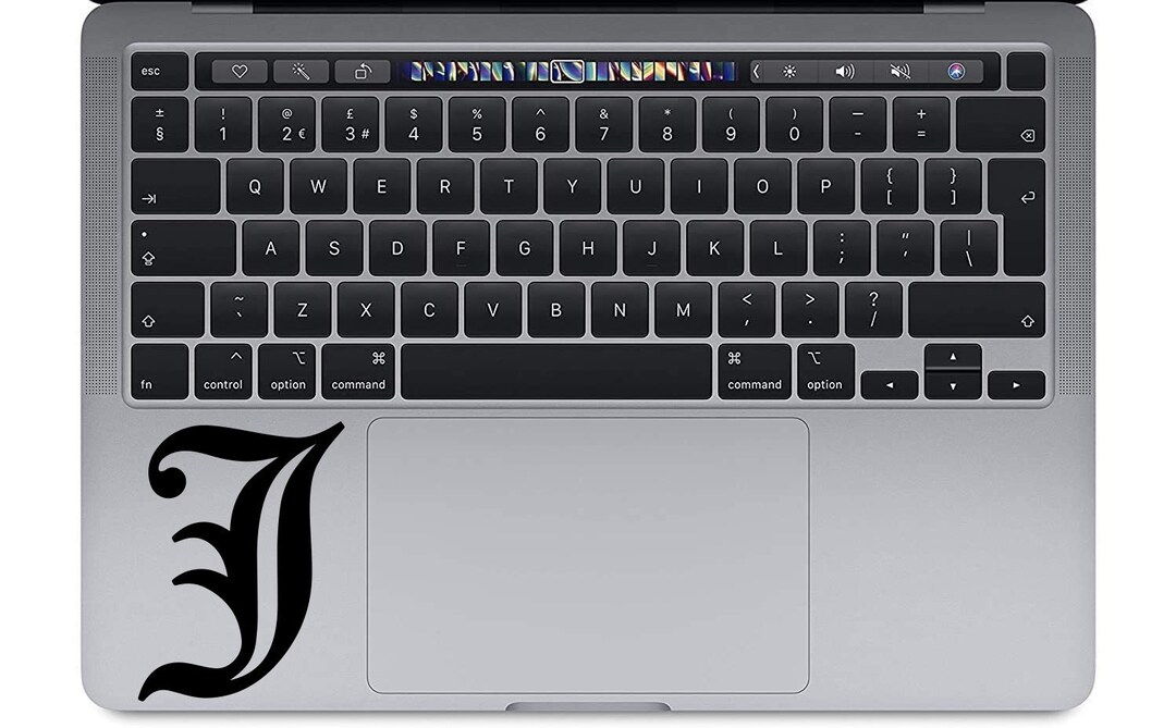 Old English Letter J Old Letter Decal Initial Vinyl Decal Apple Sticker ...