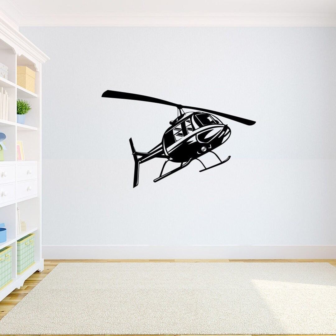 Helicopter Decal Helicopter Wall Sticker Kids Room Decor Helicopter ...