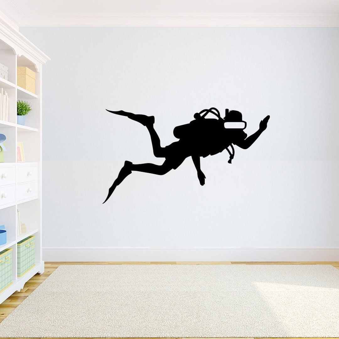 Scuba Diver Wall Decal - Etsy