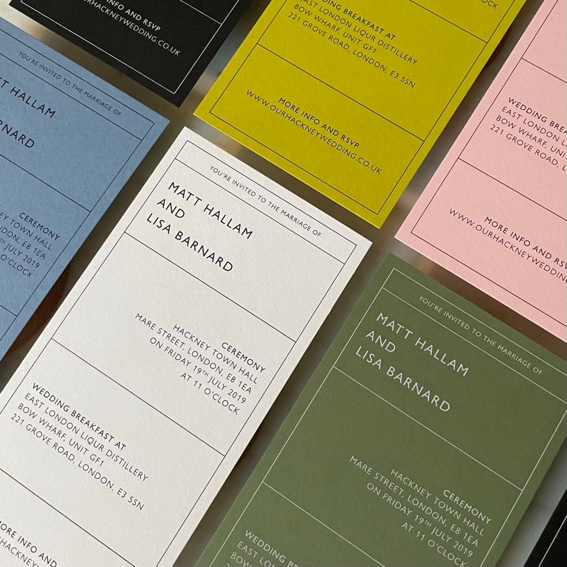 Modern Typographic Wedding Invitation Sample With Envelope Review ...