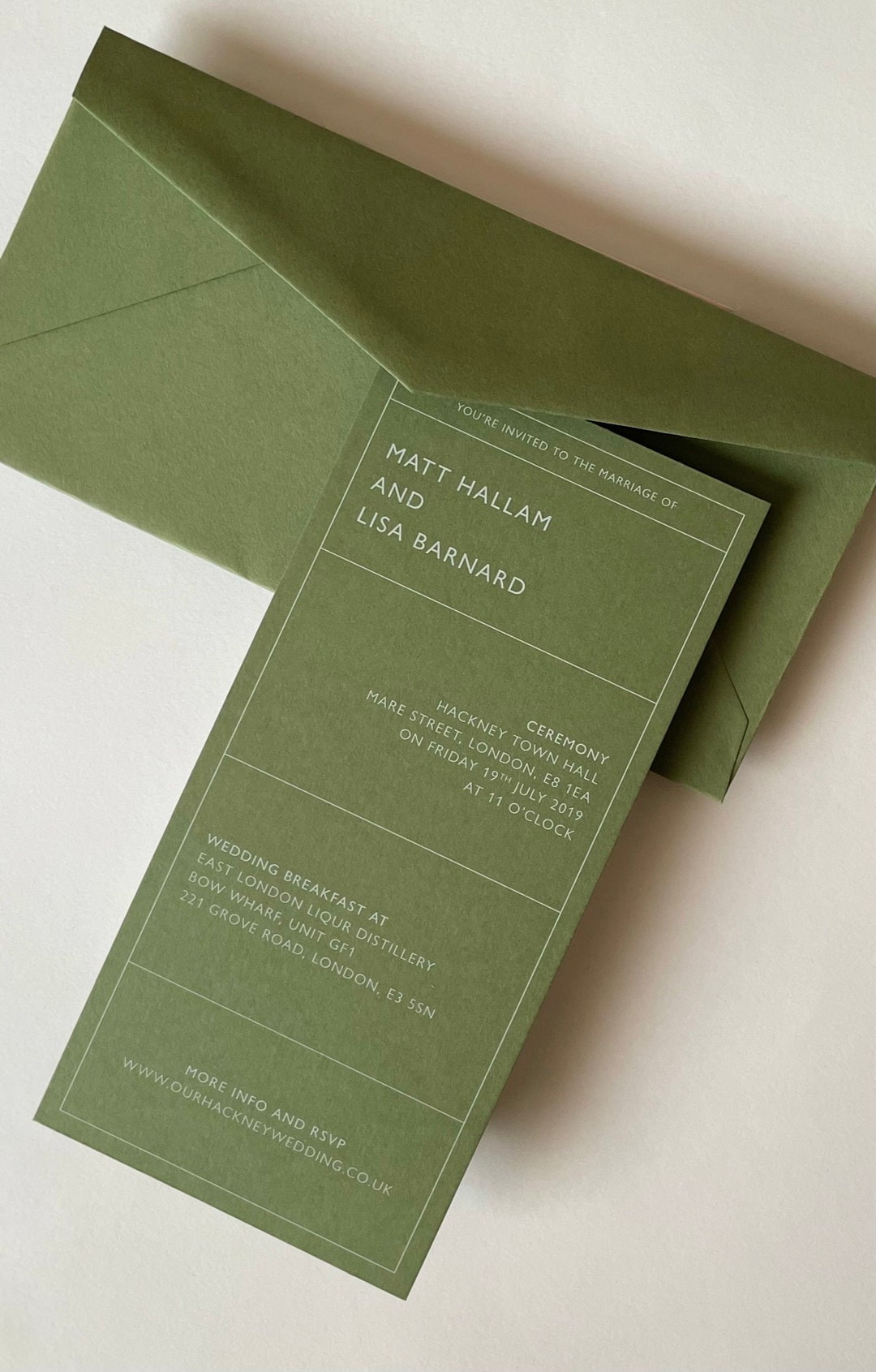 Modern Typographic Wedding Invitation Sample With Envelope Review ...