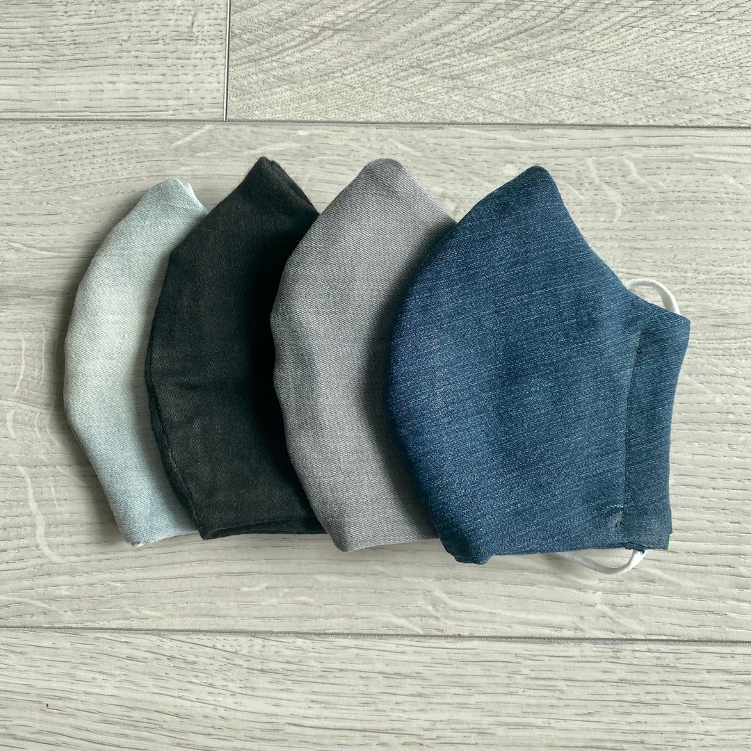 Fitted Upcycled Denim Face Mask 100% Cotton Handmade in - Etsy