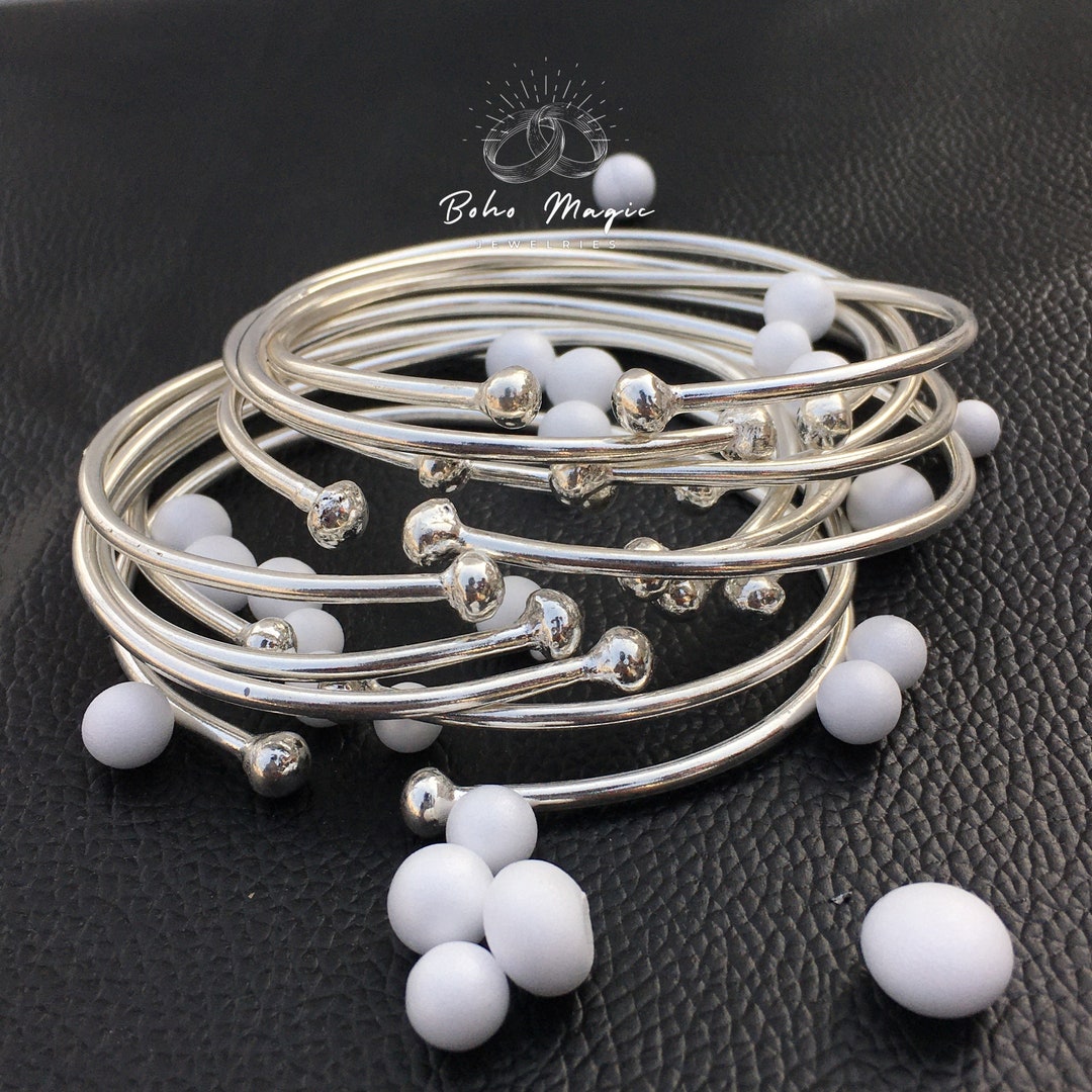 Thick West Indian Bangles, Set of 7 Bangles, Sterling Silver Bangles ...