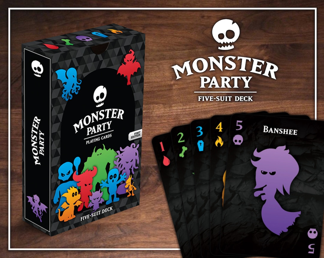 Monster Party Playing Cards | Five-suit Deck - Etsy