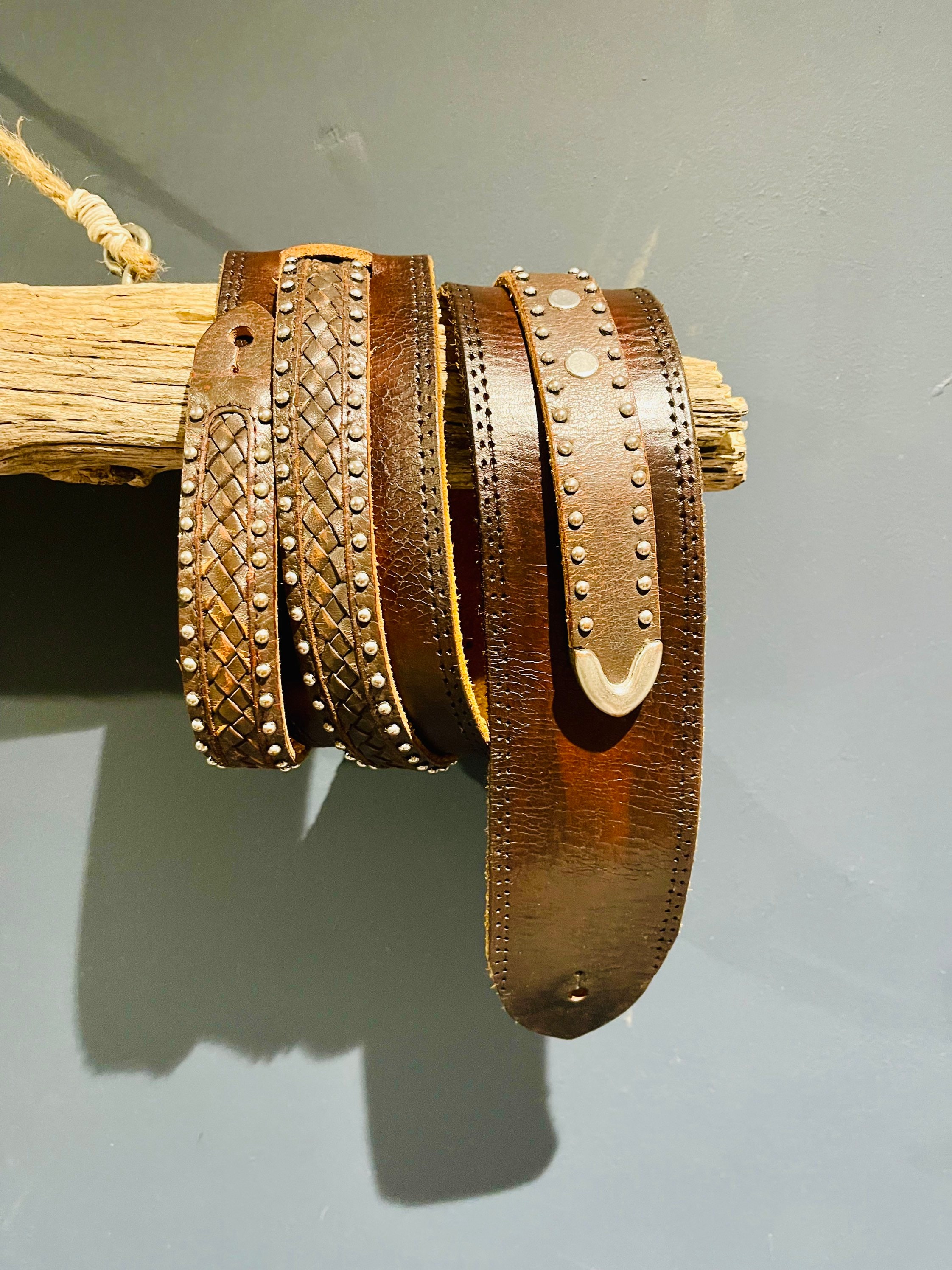 Vintage Brown Studded Guitar Strap Adjustable Length 42-55” - Etsy