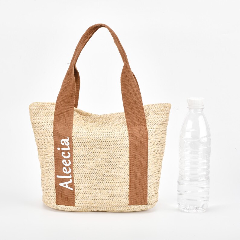 Personalized Straw Beach Bag: Custom Burlap Tote, Bridal Shower Gift - Etsy
