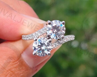 Two Stone Ring - Etsy