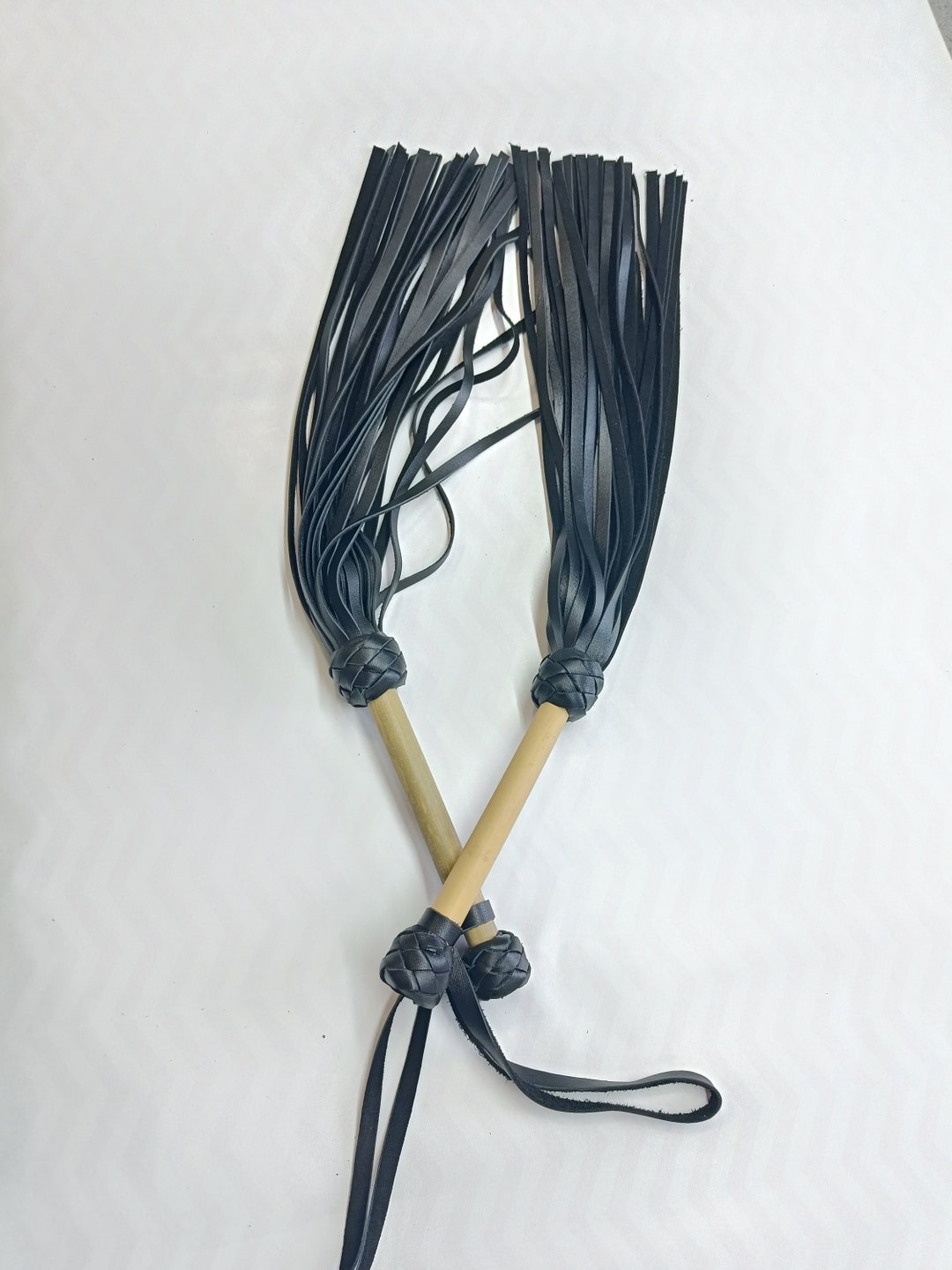 Flogger 30 Tails Leather Whips Bamboo Handle, Handmade - Etsy