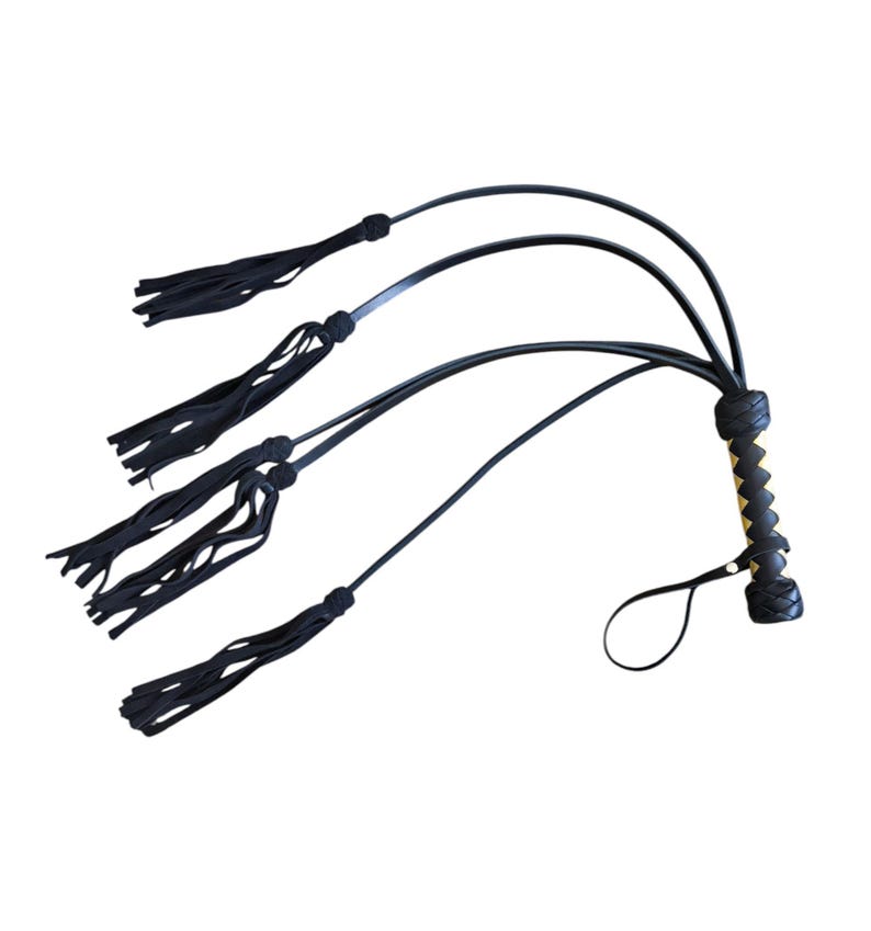 5-tail Suede Whip - Tasseled Flogging Impact Toy - Handcrafted Genuine ...