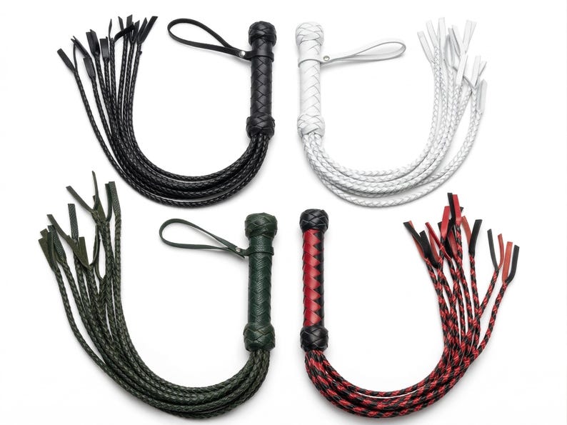 Braided Leather Whip | 9 Tail Cat O Nine | Impact Play Gear | Handmade ...