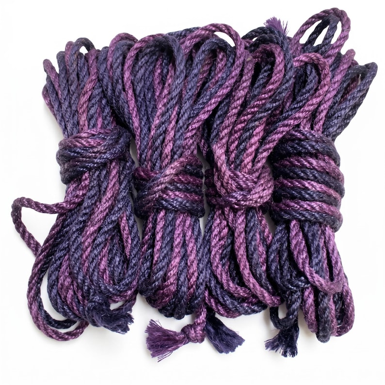 Jute Rope Set 4pc, Shibari Twotone Cord, Conditioned Natural Fiber Kit ...