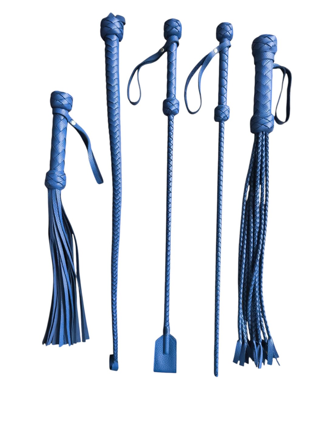 5-piece Kit: Handmade Leather Flogger, Whip and Crop Set. - Etsy