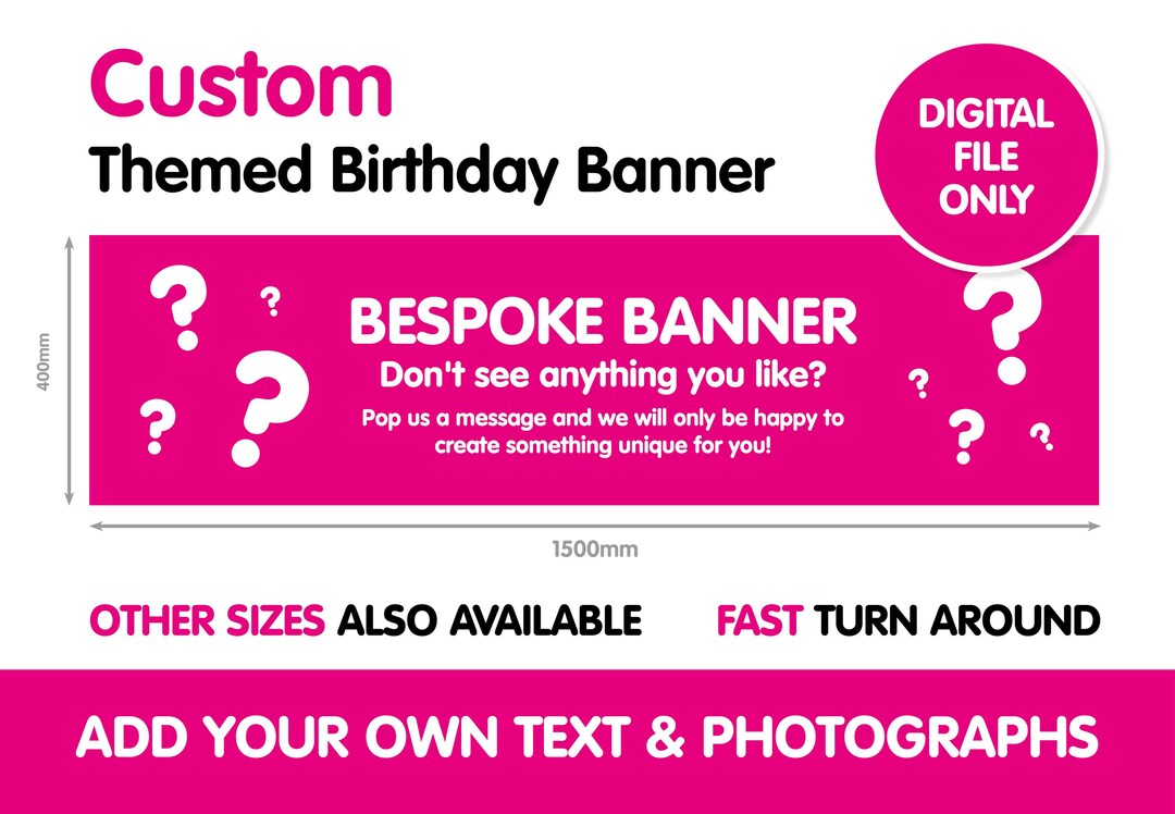 Bespoke Birthday Banner (digital File) - Etsy