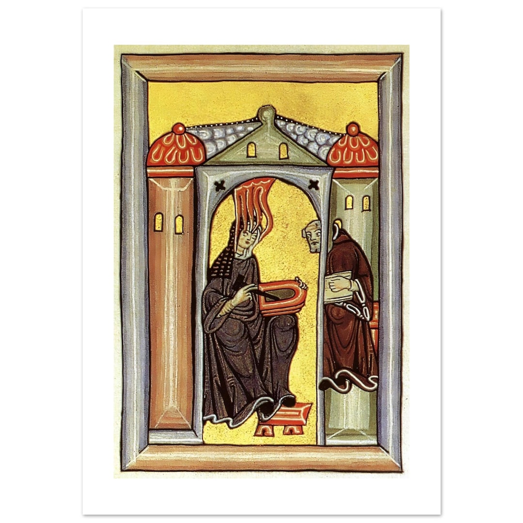 Hildegard of Bingen Poster – Medieval Mystic Vision Print, Catholic ...