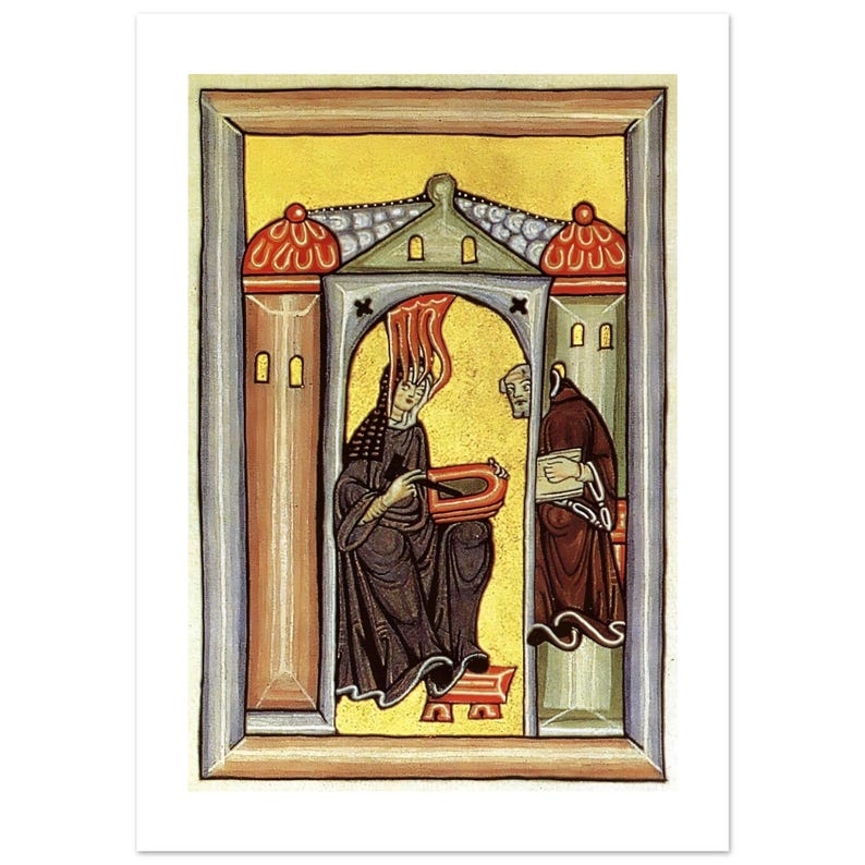 Hildegard of Bingen Poster – Medieval Mystic Vision Print, Catholic ...