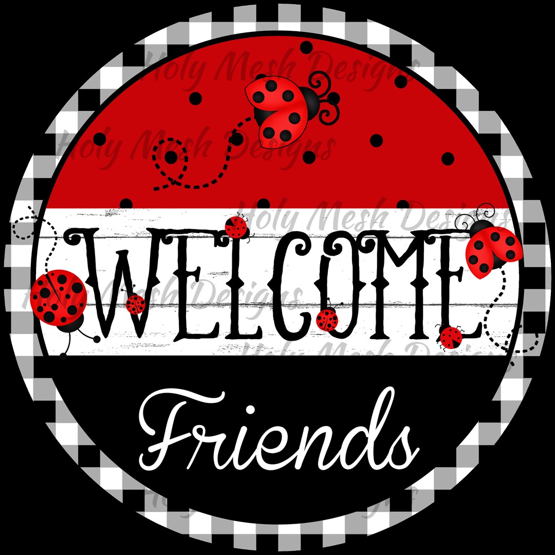 10" Welcome Lady Bug Wreath Sign Attachment - Etsy