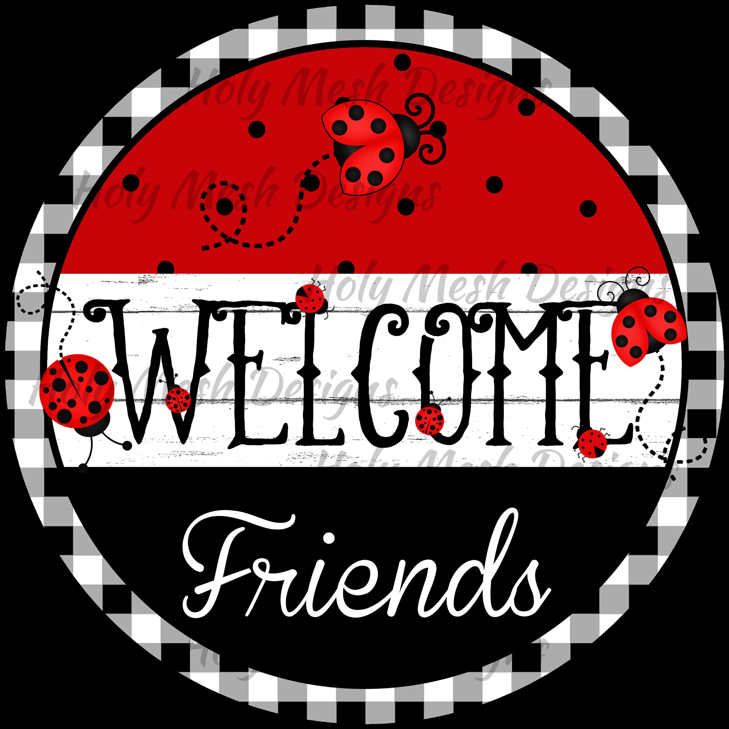 10" Welcome Lady Bug Wreath Sign Attachment - Etsy