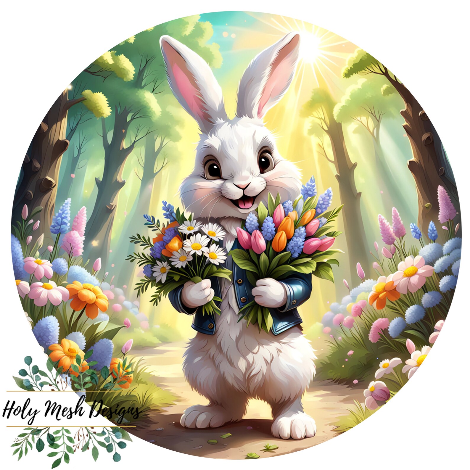 Easter Bunny Wreath Sign, Signs for Wreaths, Wreath Enhancement, Easter ...