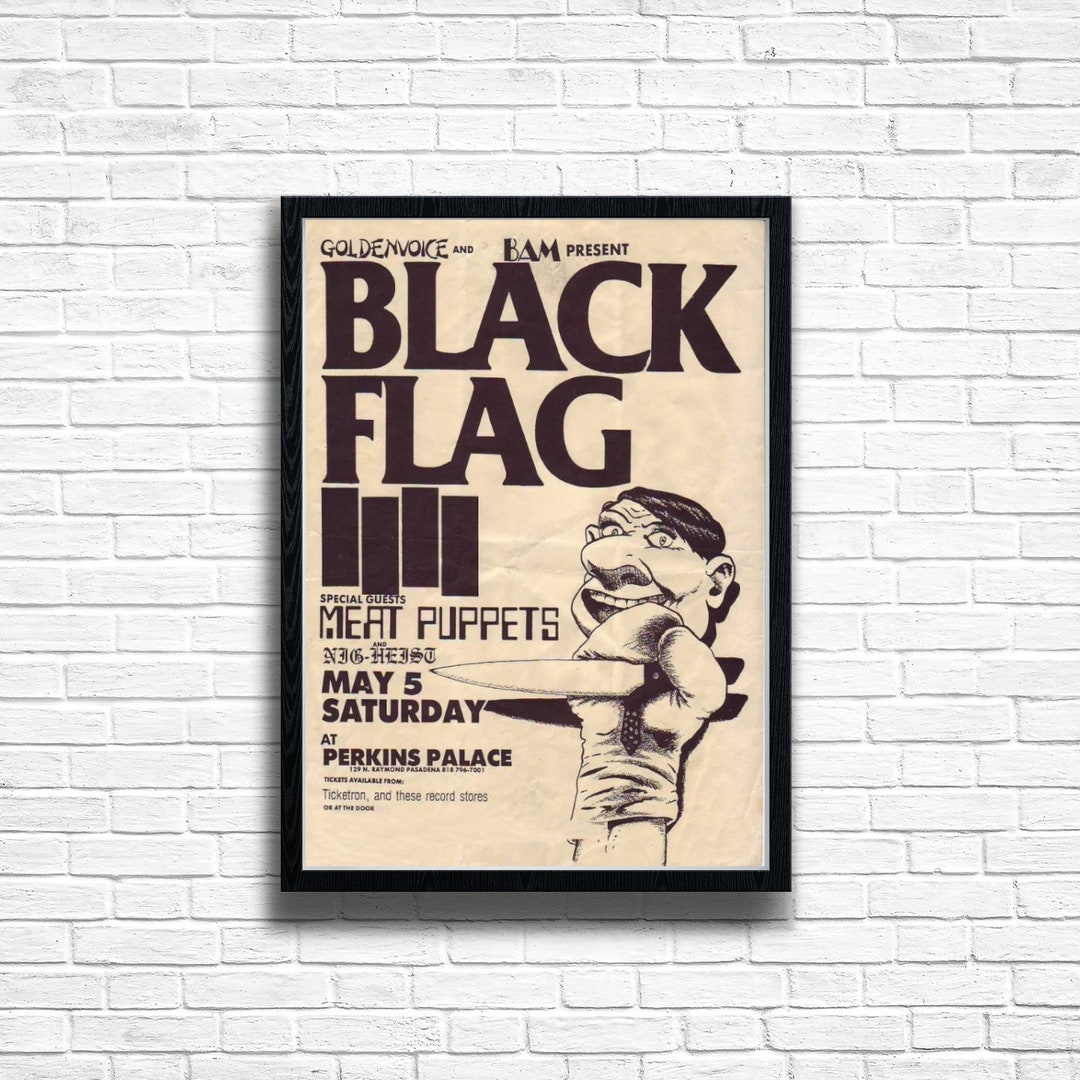 BLACK FLAG Concert Print Vintage Music Gig Framed Poster in A4 - Etsy ...