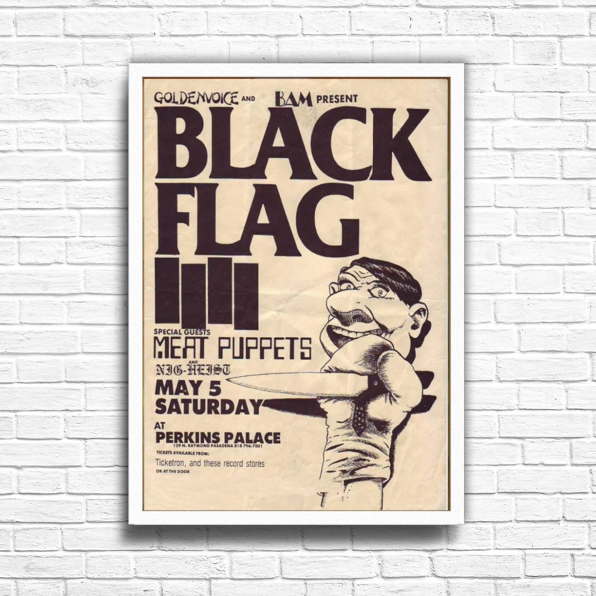 BLACK FLAG Concert Print Vintage Music Gig Framed Poster in A4 - Etsy ...
