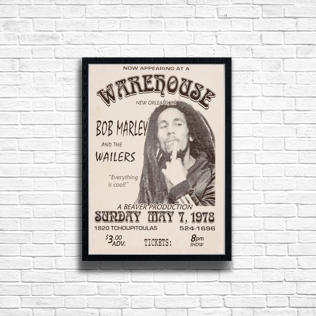 BOB MARLEY Concert Print Vintage Music Gig Framed Poster in A4 - Etsy