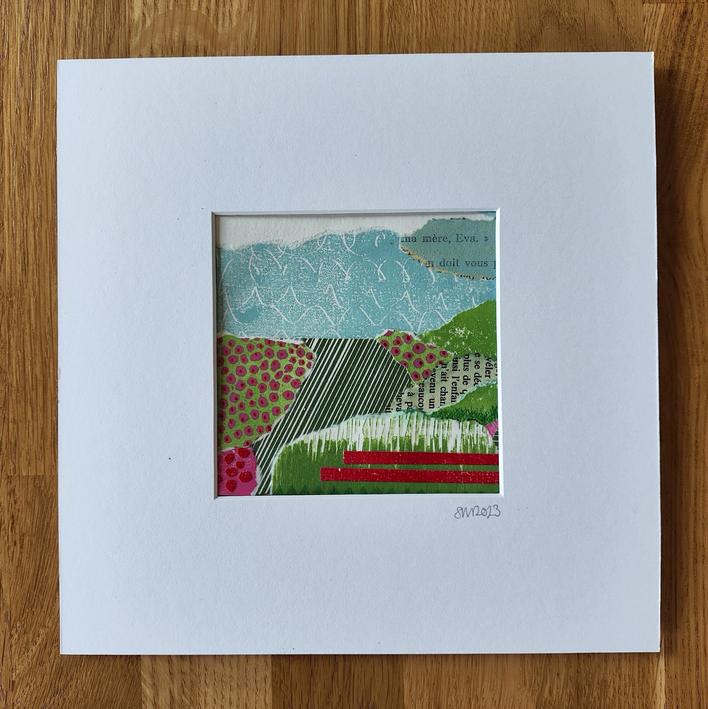 Original Paper Collage, Mixed Media, Countryside, Birthday Gift ...