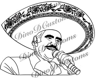 Original Design, Vicente Fernandez, El Rey, PNG File, Loteria Card ...