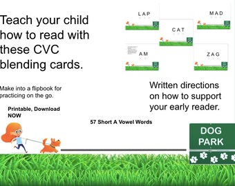 Blending CVC Short E Words Printable Book-instant DOWNLOAD - Etsy