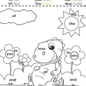 Sight Word Coloring Book Contains 100 Sight Words! - Etsy