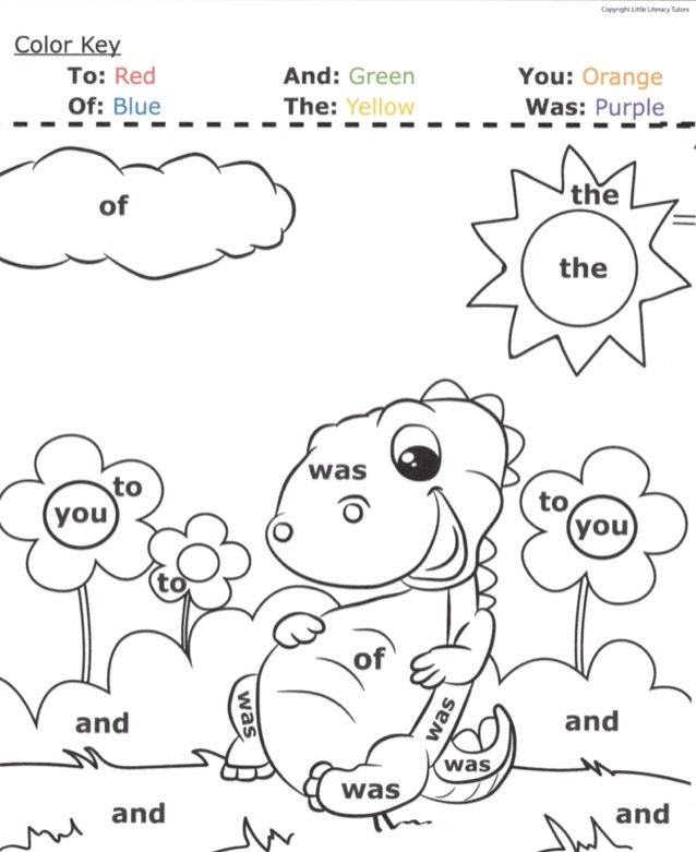 Sight Word Coloring Book Contains 100 Sight Words! - Etsy