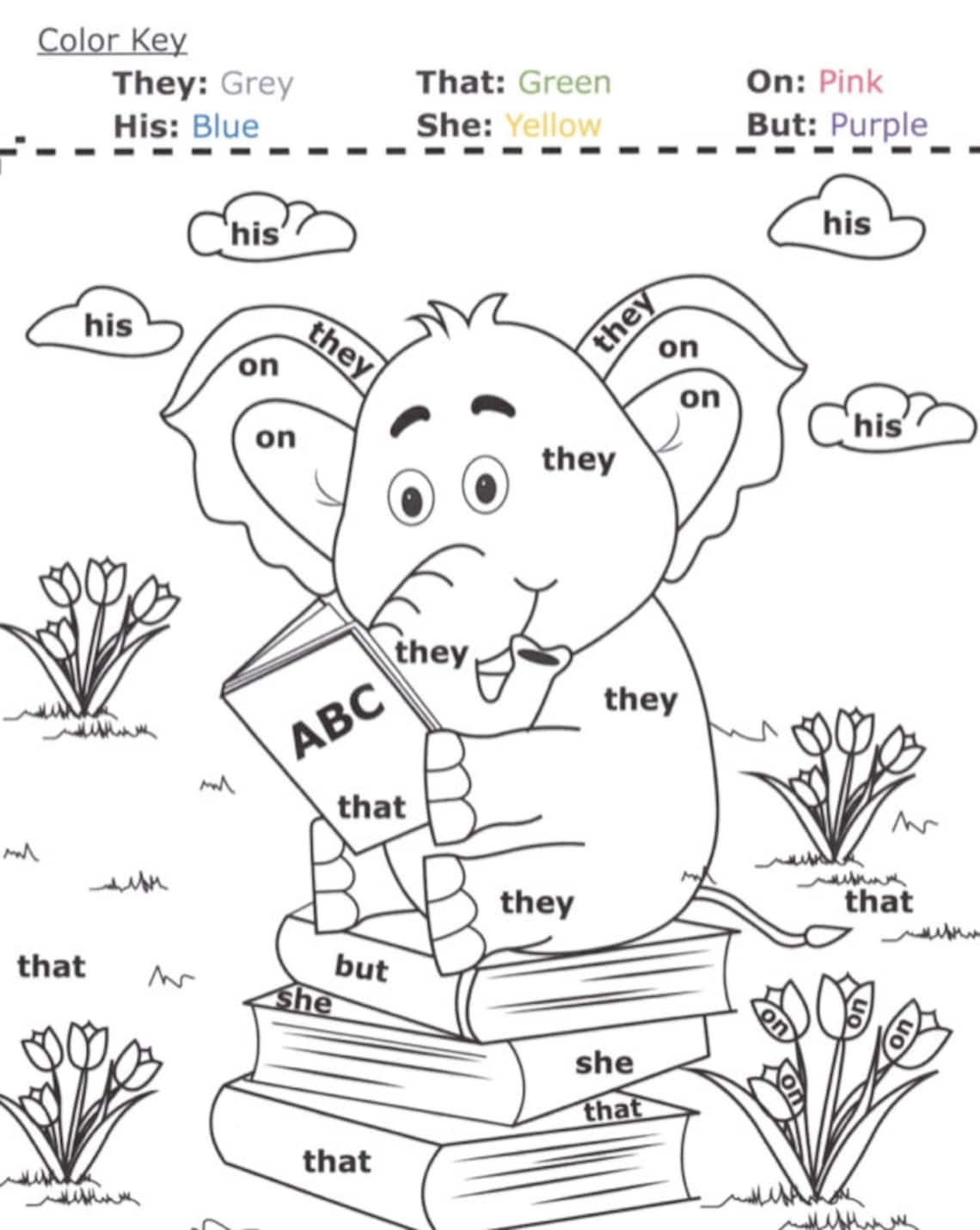 Sight Word Coloring Book Contains 100 Sight Words! - Etsy