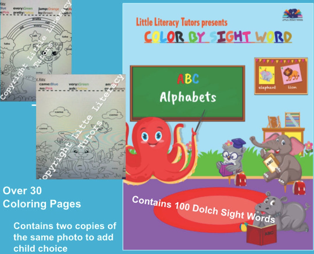 Sight Word Coloring Book Contains 100 Sight Words! - Etsy