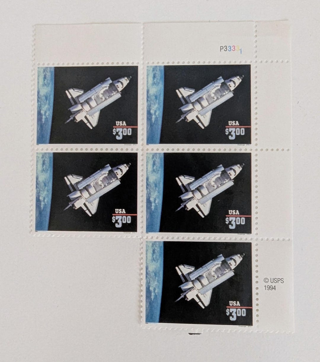 USPS Postage Stamp Scott 1994 Challenger Space Shuttle MNH Block of 5 ...