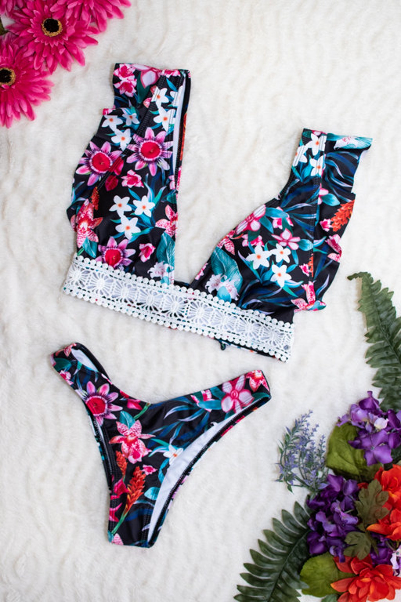 Print Floral Bikini Swimsuit Spring Summer 2021 Collection | Etsy