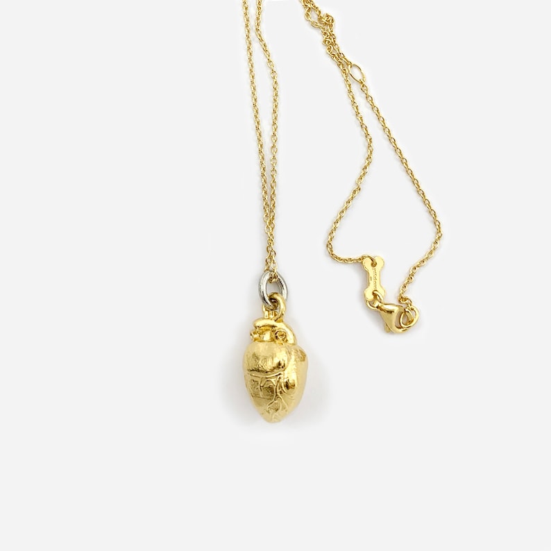 Anatomical Solid Gold/silver Human Heart big Pendant Charm Necklace - Etsy