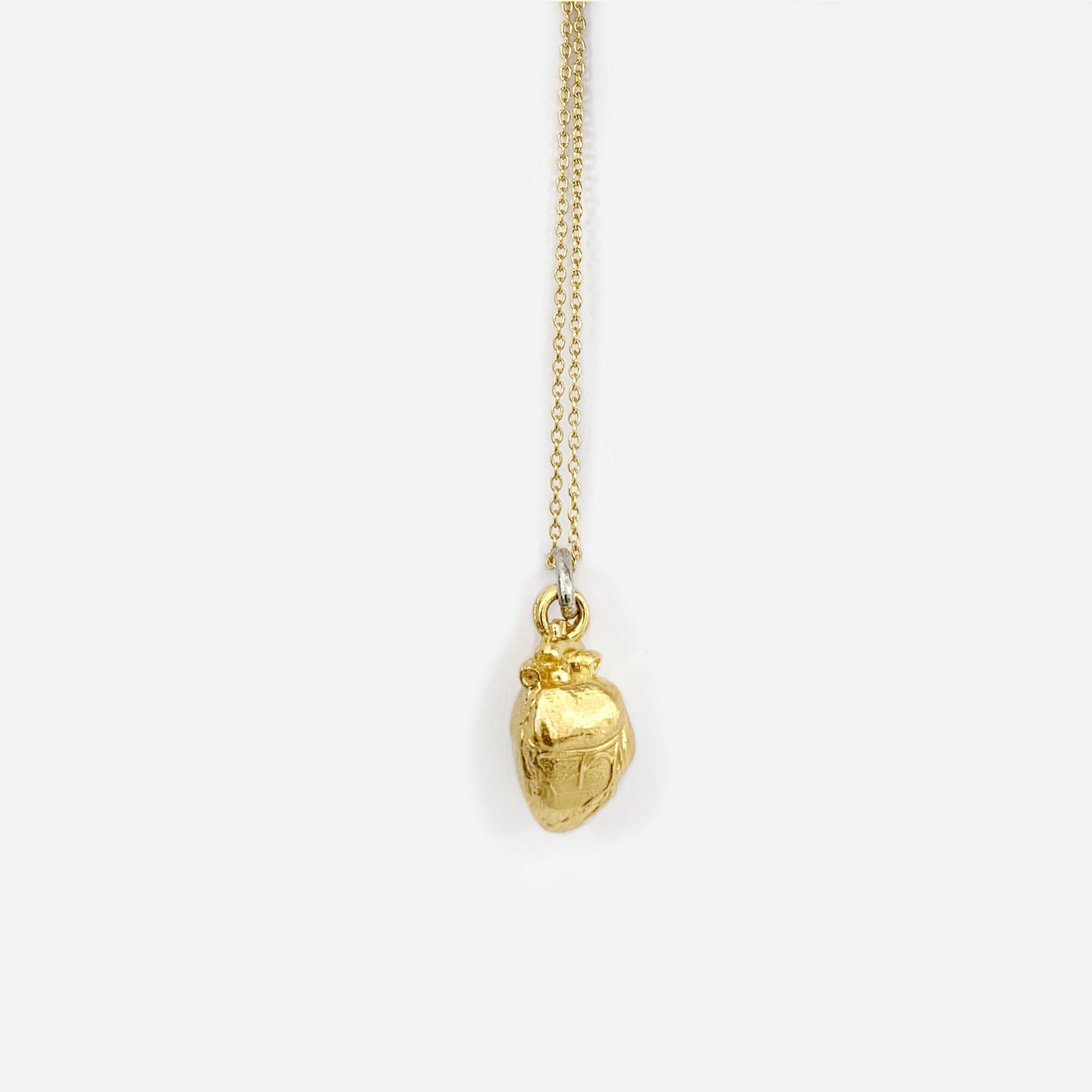 Anatomical Solid Gold/silver Human Heart big Pendant Charm Necklace - Etsy