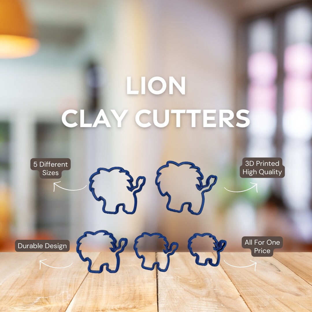 Lion Polymer Polymer Clay Cutters Pack 5 Sizes Included - Etsy