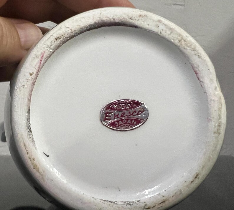 Enesco Japan Pitcher / Creamer - Gray With Roses - Etsy