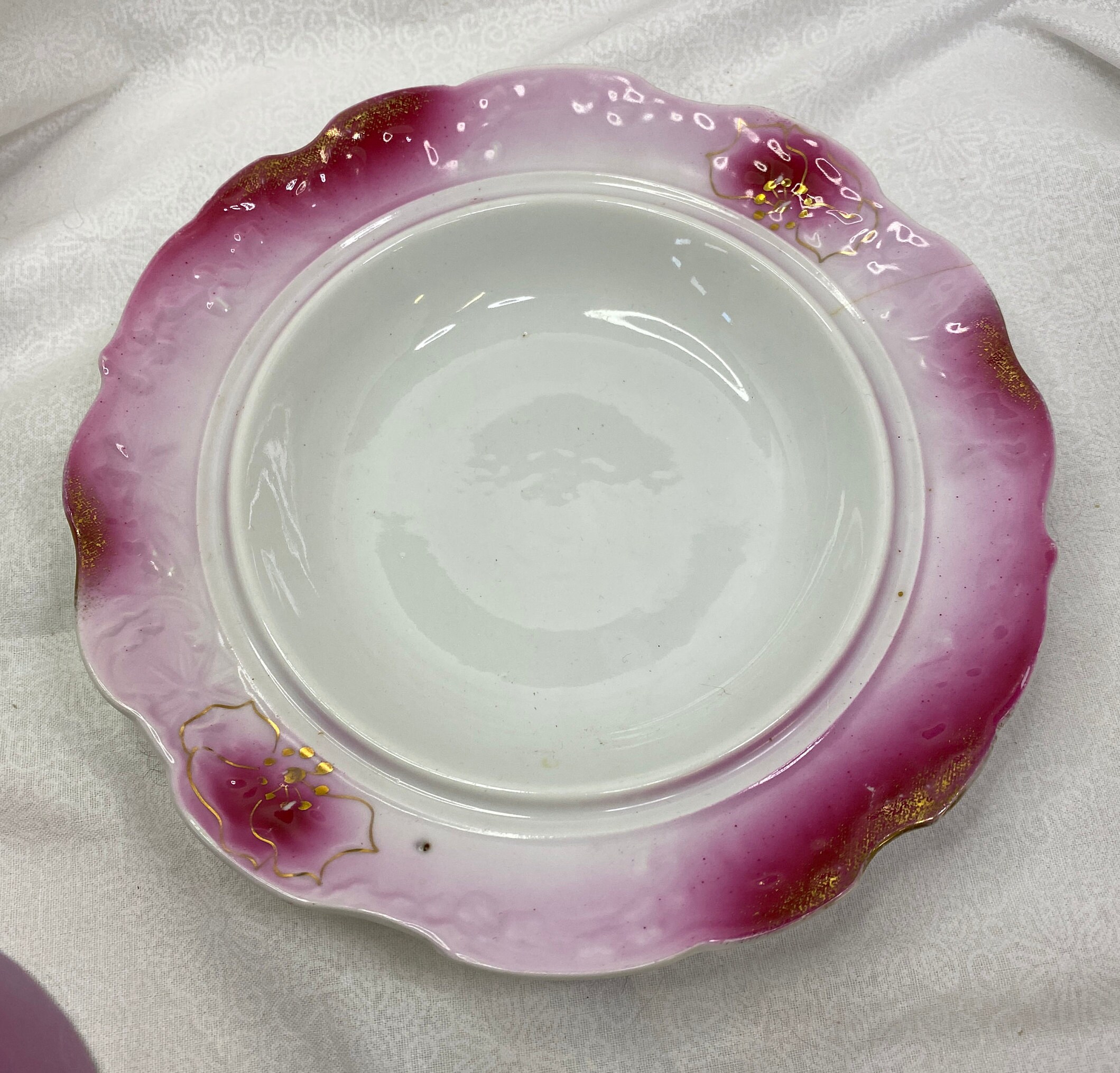 Antique Victorian Hand-painted Candy / Butter / Cheese Domed Dish ...