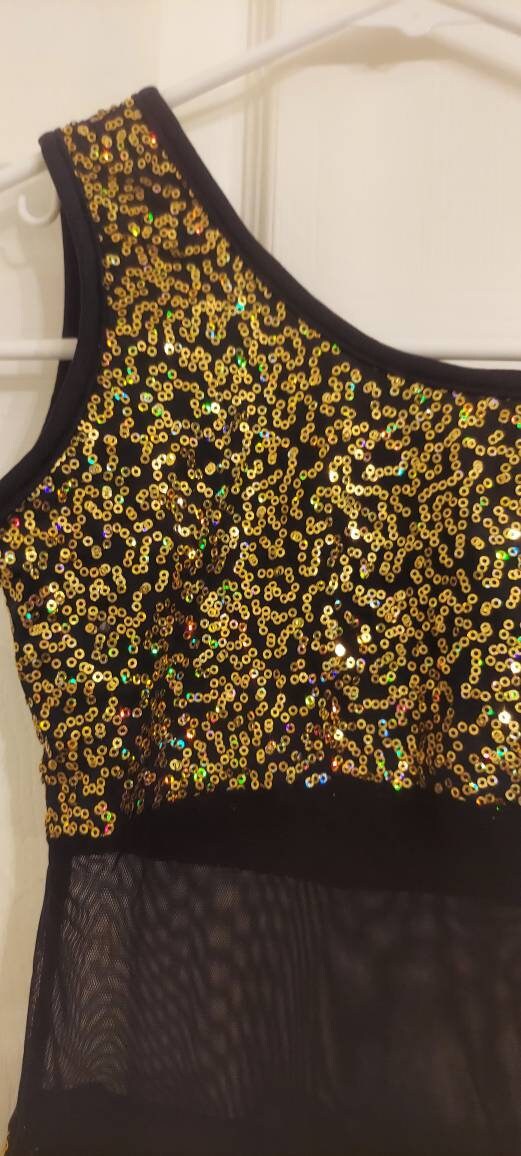 Dance One Piece Short Body Suit Black and Gold With Black and - Etsy